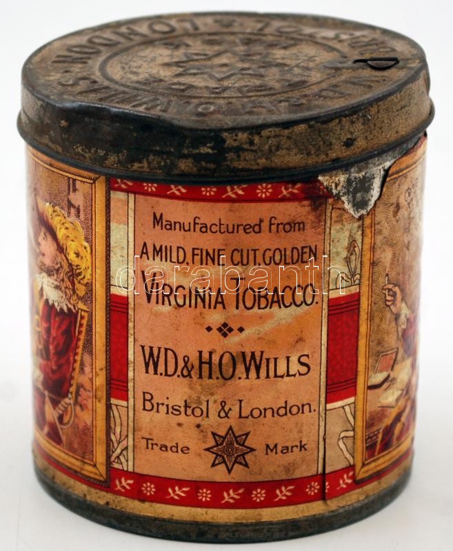 cca 1930 Wills passing clouds dohány fém dobozka litho papír ...