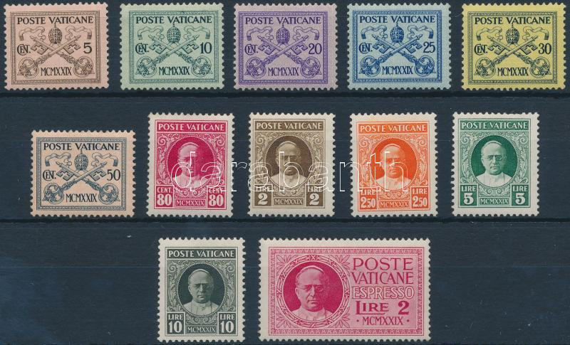 Philately, Vatican, Pope Pius XI 12 stamps, XI. Pius pápa 12 érték ...