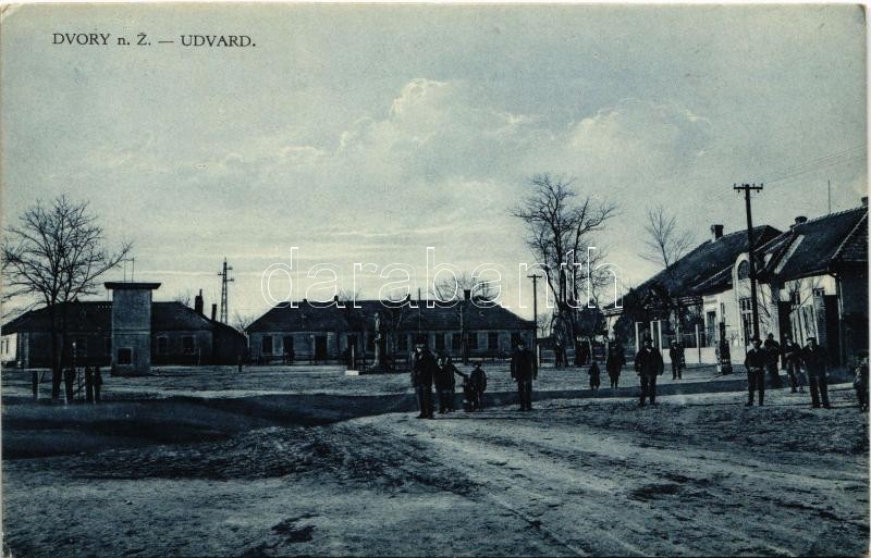 Udvard, Dvory nad Zitavou; tér, gyógyszertár / square, pharmacy ...
