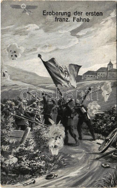 1916 Eroberung der ersten franz. Fahne / WWI German military ...