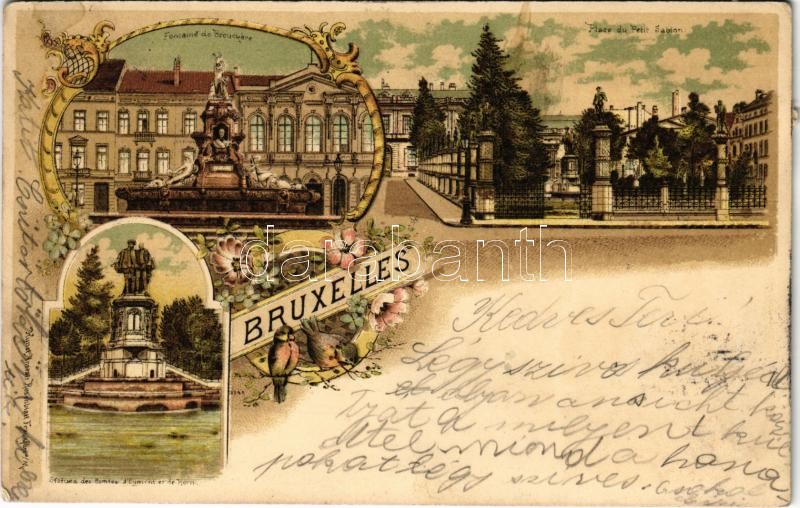1900 Brussels, Bruxelles; Fontaine de Brouckere, Place du Petit Sabion ...