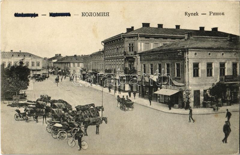 1915 Kolomyia, Kolomyja, Kolomyya, Kolomea; Rynek / street view ...