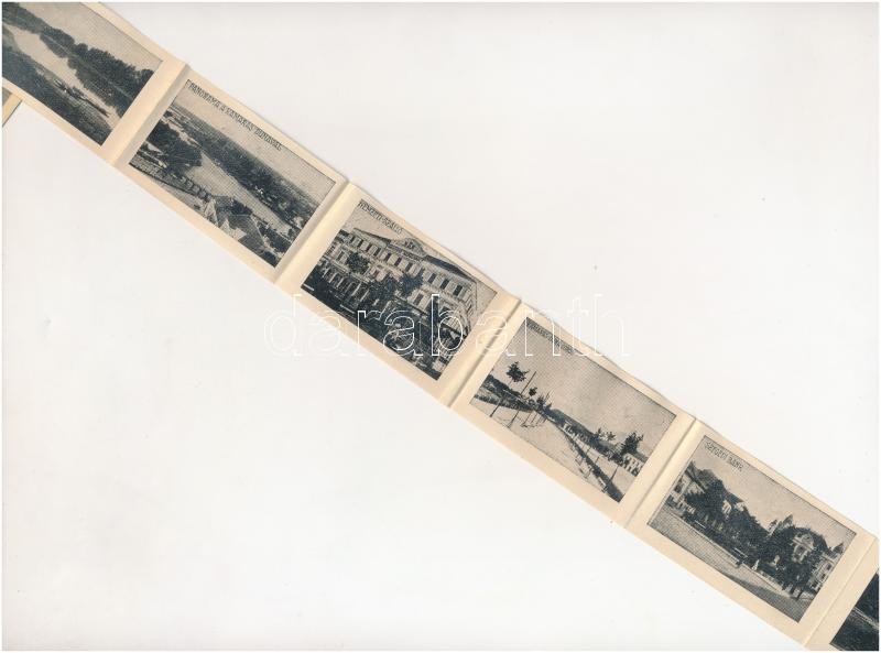 1939 Baja, Strand, fürdőzők, evezős csónakok. leporellólap (EK ...