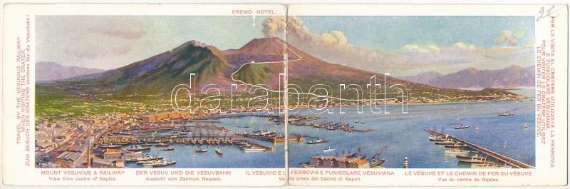 Naples, Napoli; Il Vesuvio e la Ferrovia e la Funicolare Vesuviana ...