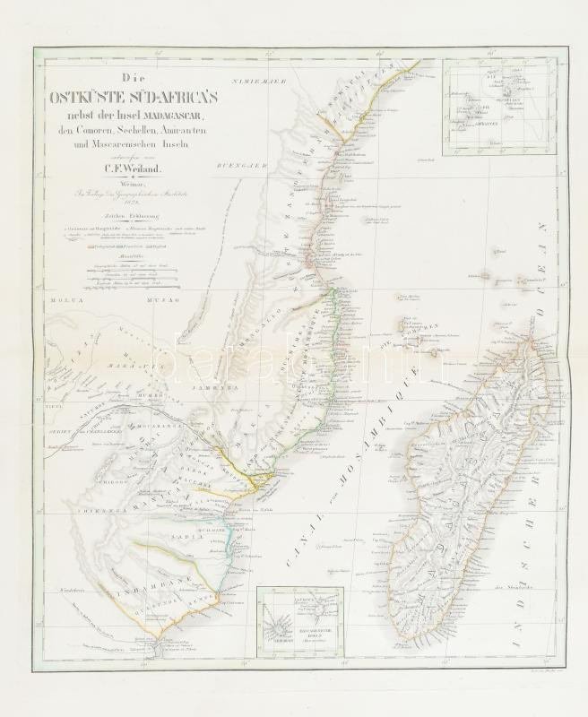1828 C. F. Weiland: Die Ostküste Süd-Africa's nebst der Indel Madagascar - Dél-Afrikai keleti ...