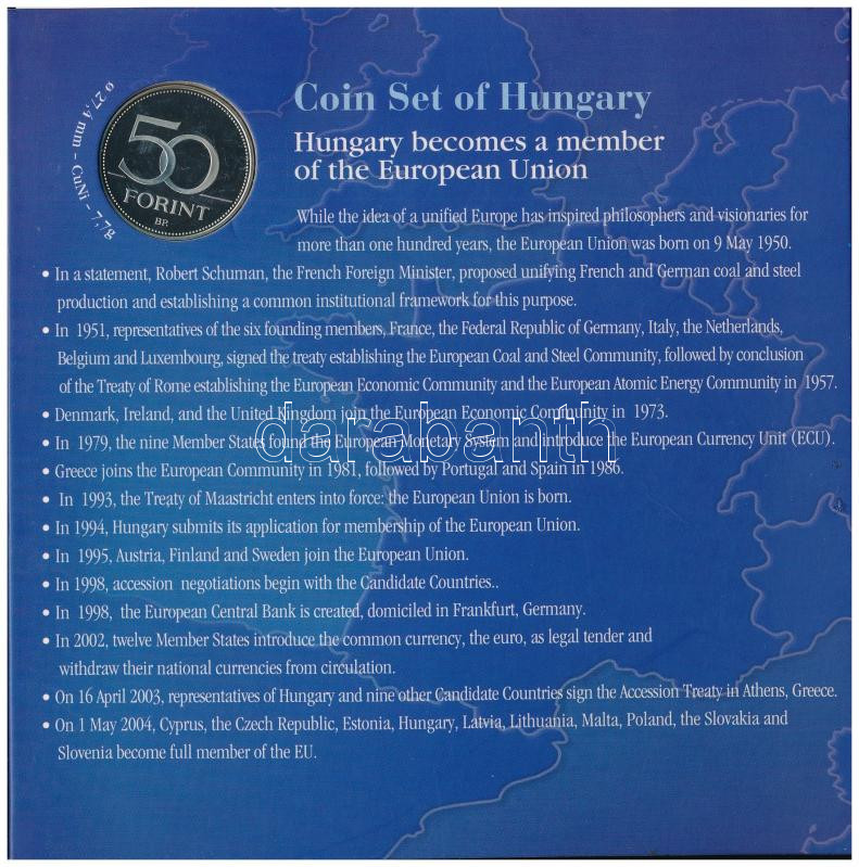 2004. 1Ft-100Ft (8xklf) forgalmi sor szettben, benne 2004. 50Ft ...