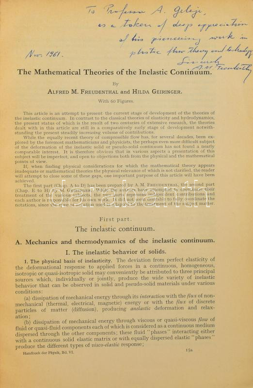 Alfred M. Freudenthal - Hilda Geiringer: The Mathematical Theories of ...