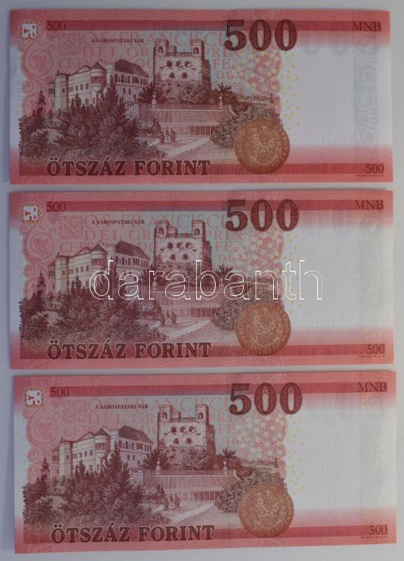 2018. 500Ft (3x) "EA 5799073", "EG 8282425", | Darabanth Kft.