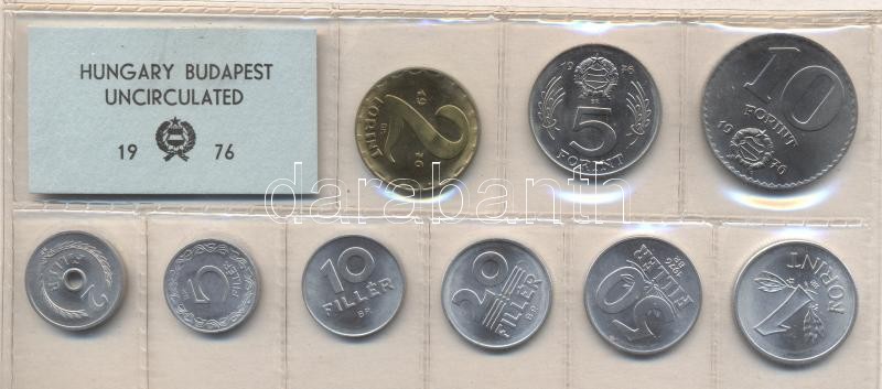 Numismatics, Coin sets, 1976. 2 Fillér - 10 Forint coin set with 9 ...