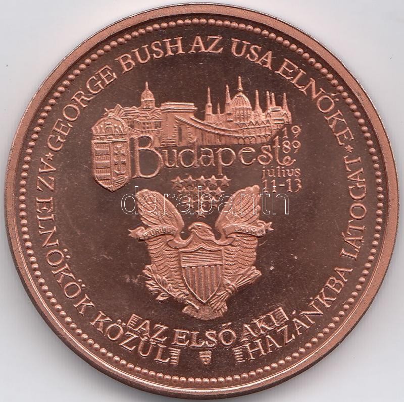 Numismatik, Gedenkmünzen, Gyula Bozó (1913-2004) 1989. "Geroge Bush in ...